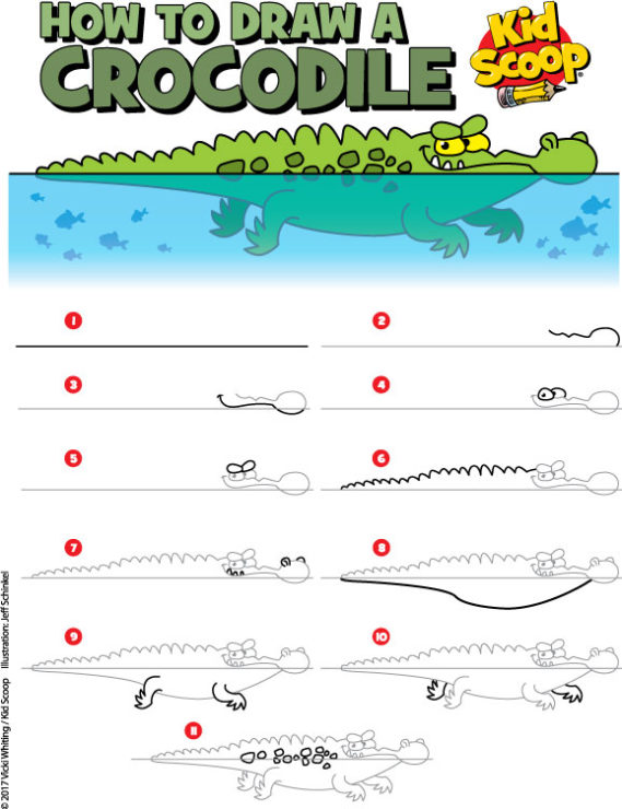 How to Draw a Crocodile | Kid Scoop