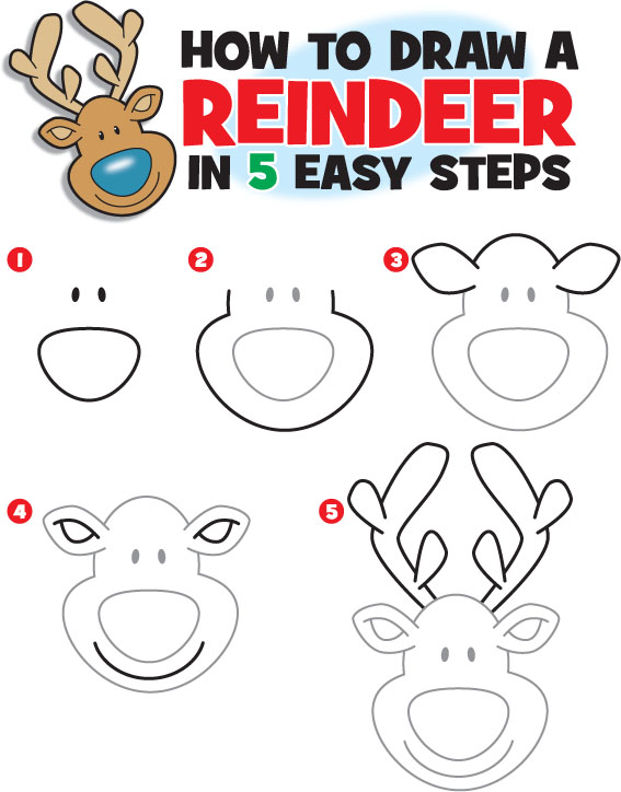 How To Draw A Reindeer Kid Scoop How To Draw A Reindeer Kid Scoop